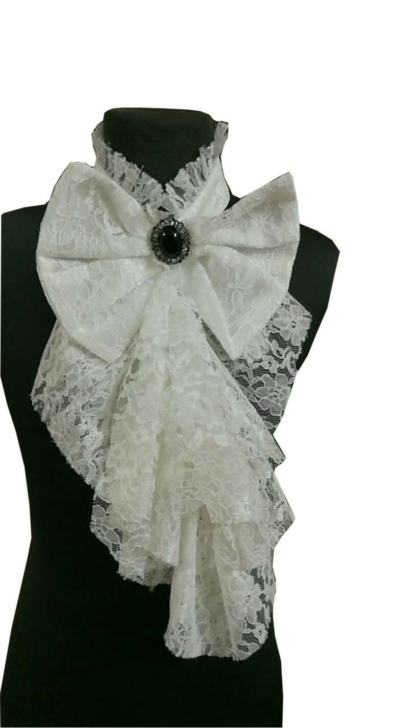 Jabot avec broche Taille unique Noir Accessoires